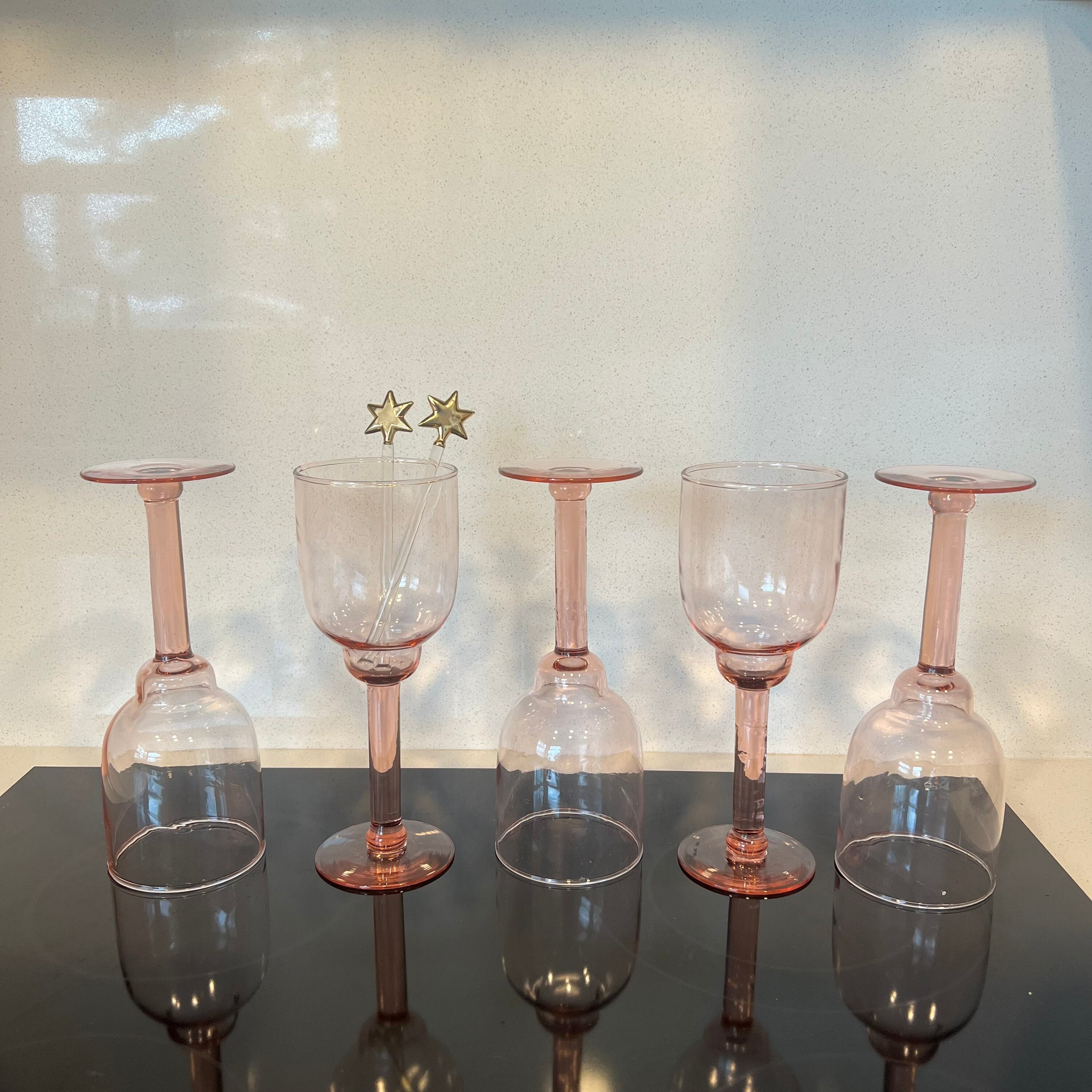 Vintage Pink Cocktail Glasses 5 Light Pastel Pink Wine - Etsy