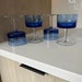 Vintage Two Toned Modern Wine Glasses (4), Dusty Blue Cocktail Glass ...