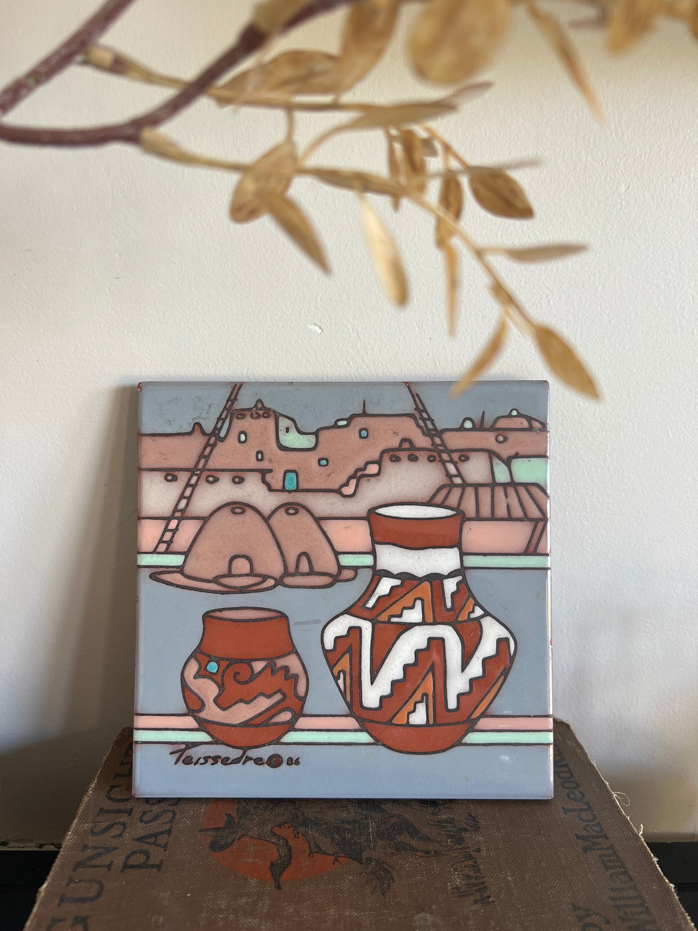Vintage Native American Vase Wall Trivet Tile Wall Hanging - Etsy