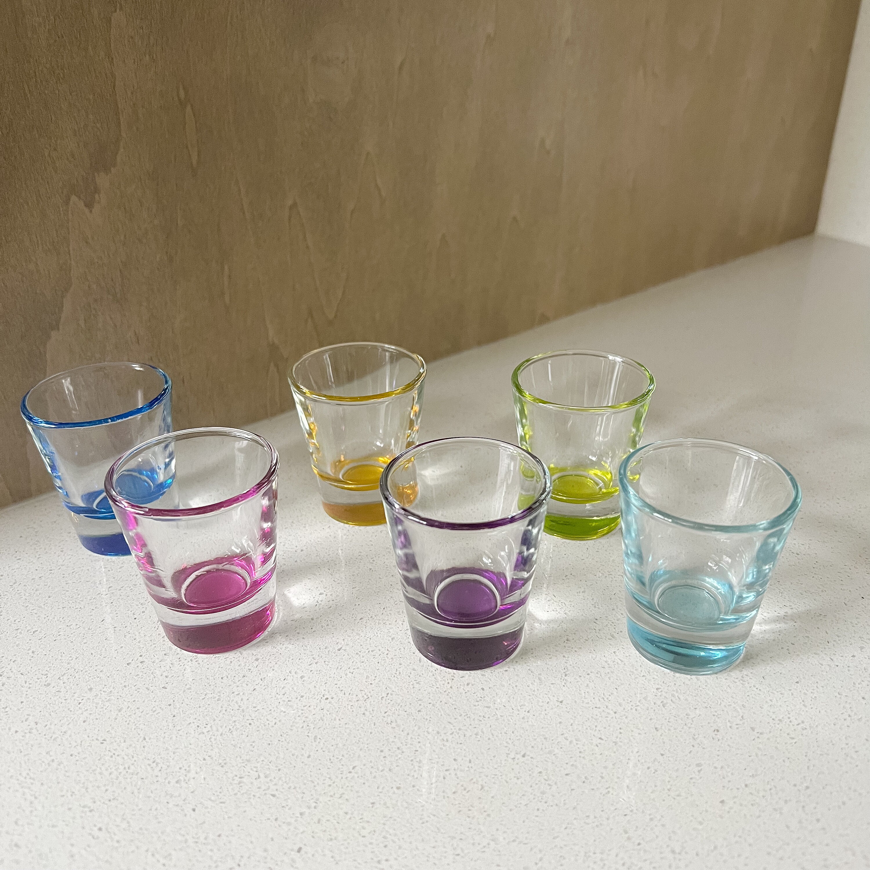 Vintage Rainbow Shot Glasses, Set of 6, Vintage Colored Unique Shot ...