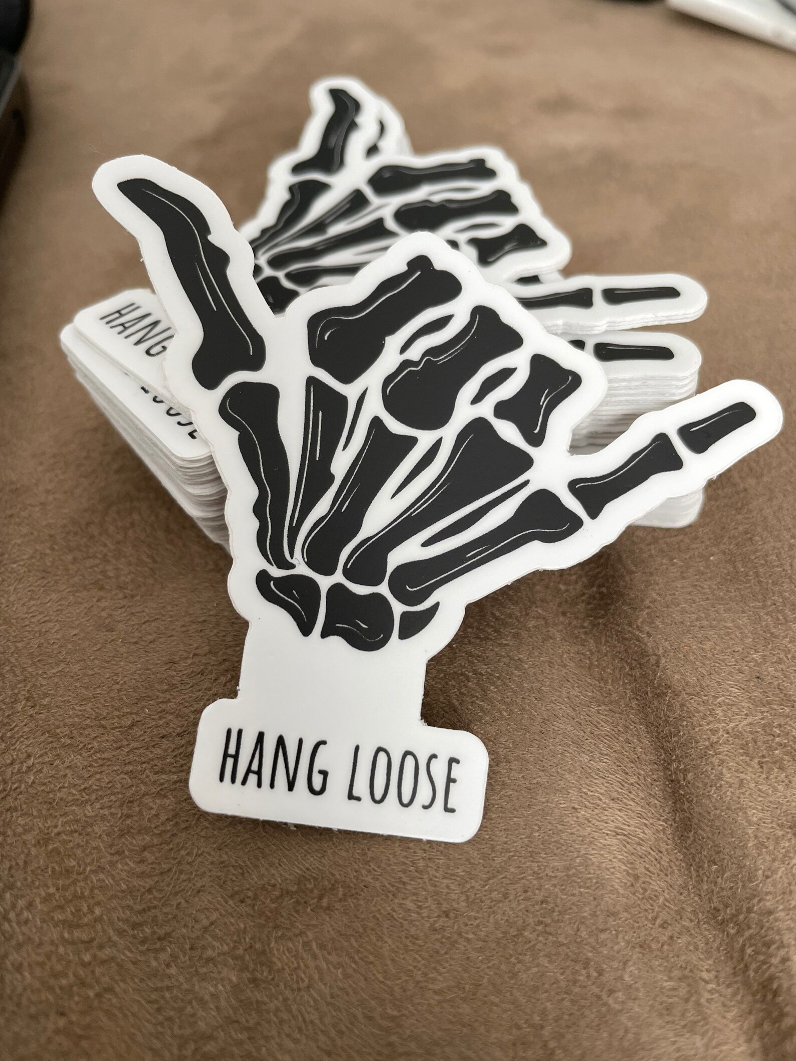 Hang Loose Shaka Skeleton Hand Sticker. Surfer Decal, Halloween Sticker ...