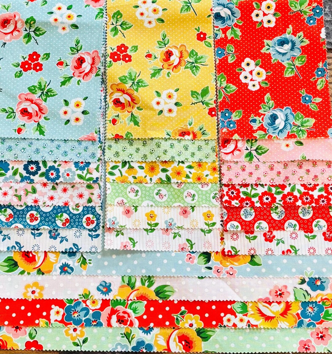 Flower Market 22 FQ / 1/2 Yards| Poppie Cotton | Elea Lutz | Vintage ...