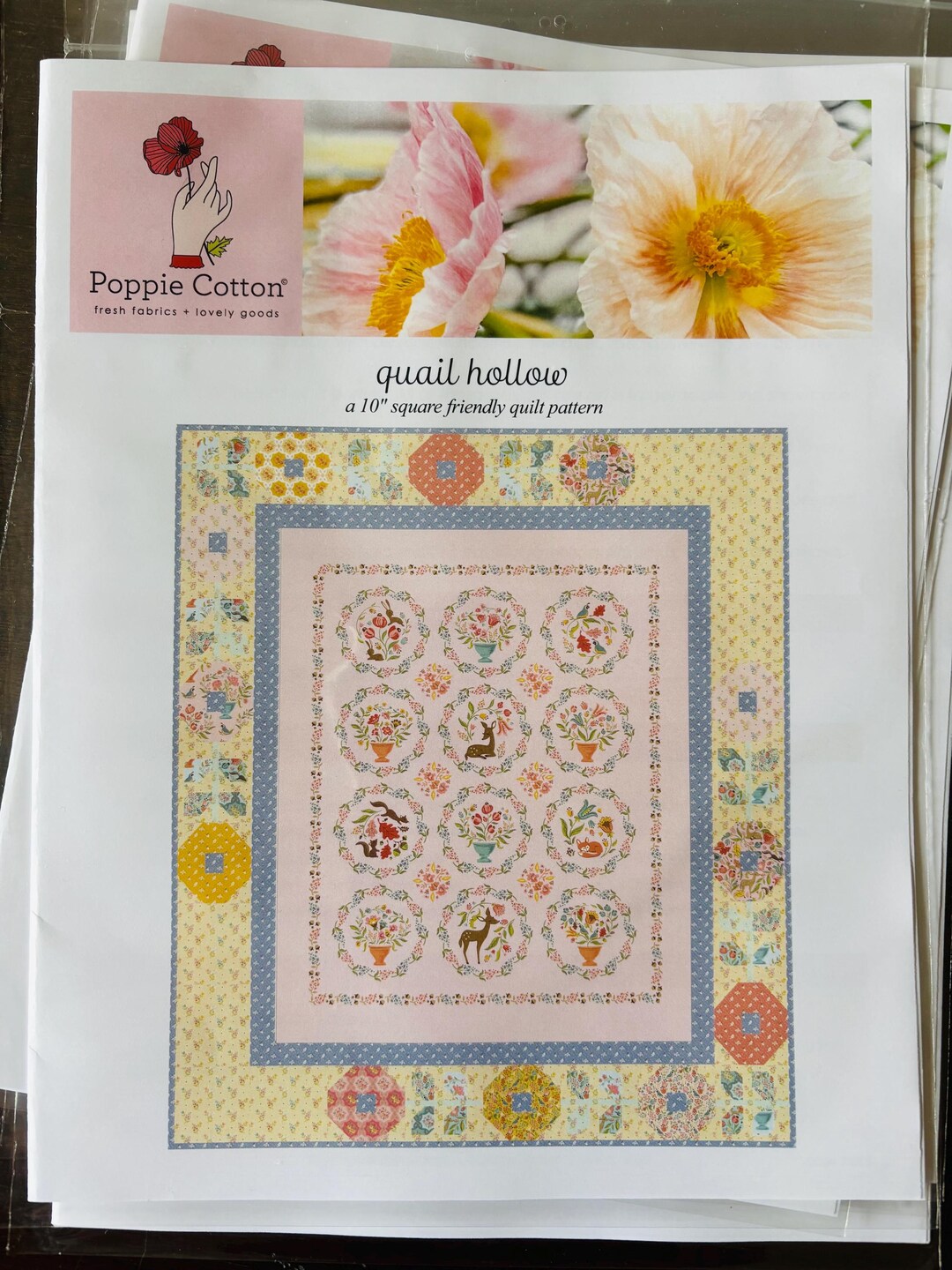 Quail Hollow Quilt Pattern Paper Pattern | Poppie Cotton | Quilt Size 50 " X 58 " - in Stock ...