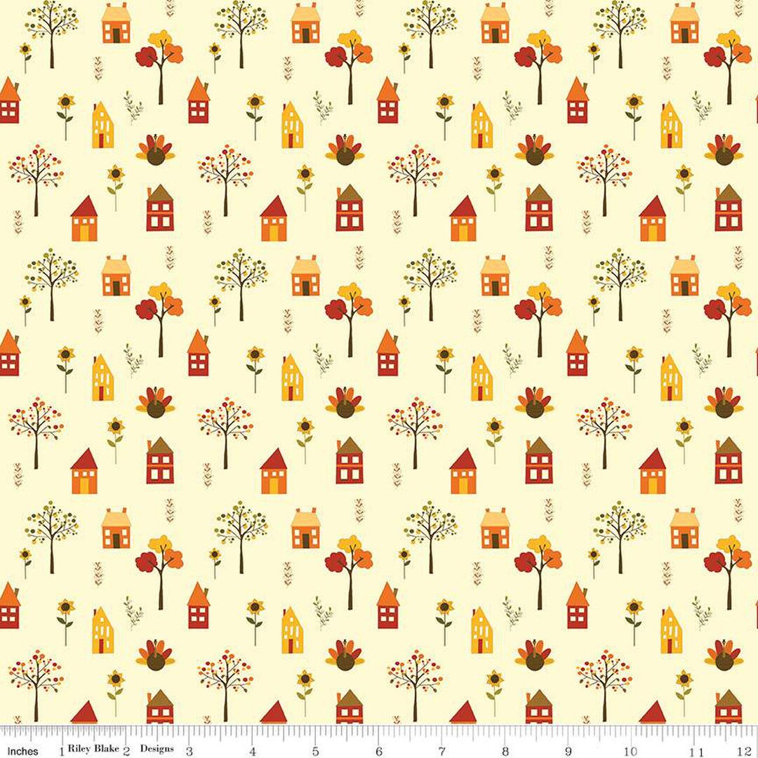 Fall's in Town C13512 | Village Cream | 100% Cotton | Sandy Gervais ...