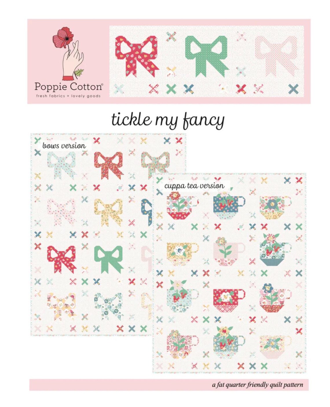 Tickle My Fancy Bow and Cuppa Tea Pattern Paper Rosy Cheeks - Poppie ...