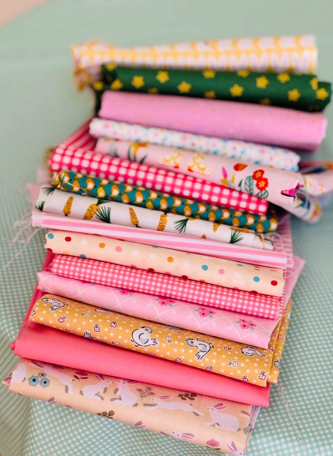 Spring Fever Themed Curated Bundle - 16 Piece FQ 1/2 Yard - Bunnies ...