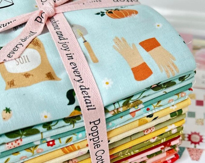 Promise Me 21 Precut Fat Quarter Bundle Gardening Spring Poppie Cotton ...