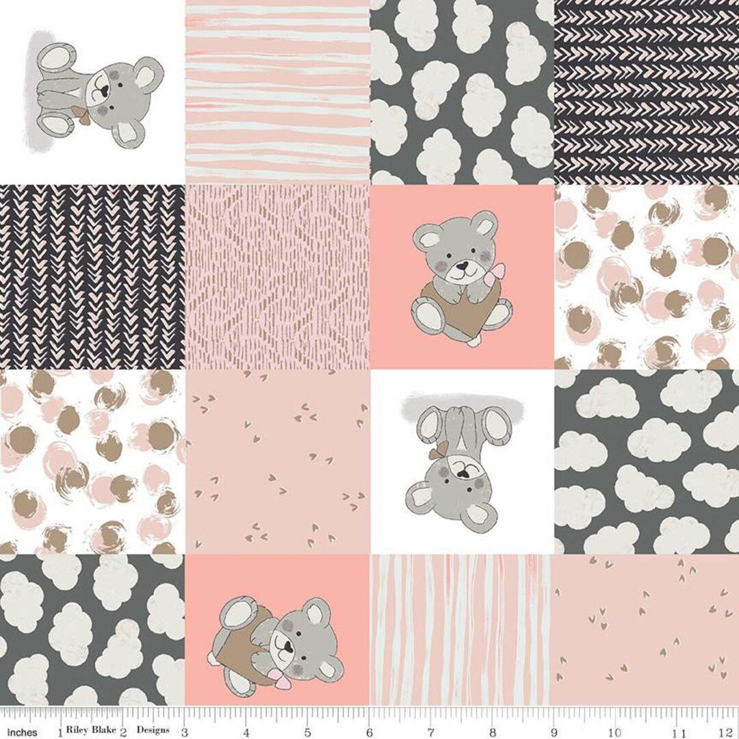 Sleep Tight Cheater Pink Sparkle Riley Blake Designs SC10261-PINK 100% Cotton Gabrielle Neil ...