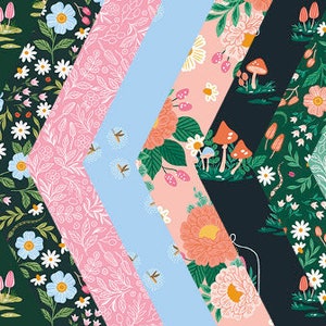 EM202-EM1 Garden & Globe - Wildflower Field - Emerald Fabric | Erin ...