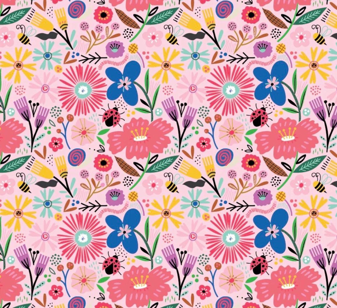 Poppie Cotton Hey Love Bug BG25140 Blooming Pink in Stock - Etsy