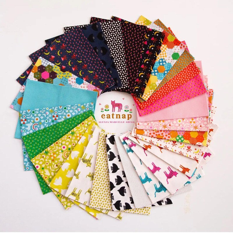 Catnap Ruby Star Fabric - Etsy