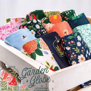 EM202-EM1 Garden & Globe Wildflower Field Emerald Fabric Erin Mcmanness ...