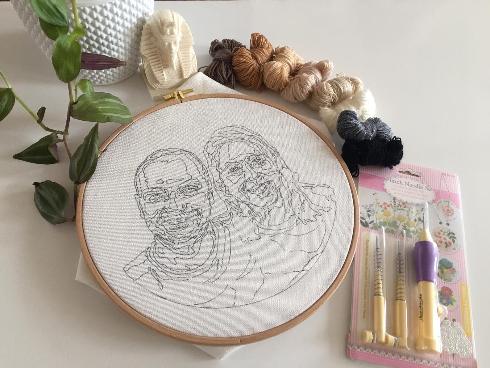 Modern Custom Embroidery Portrait Kit and Great DIY Craft for - Etsy