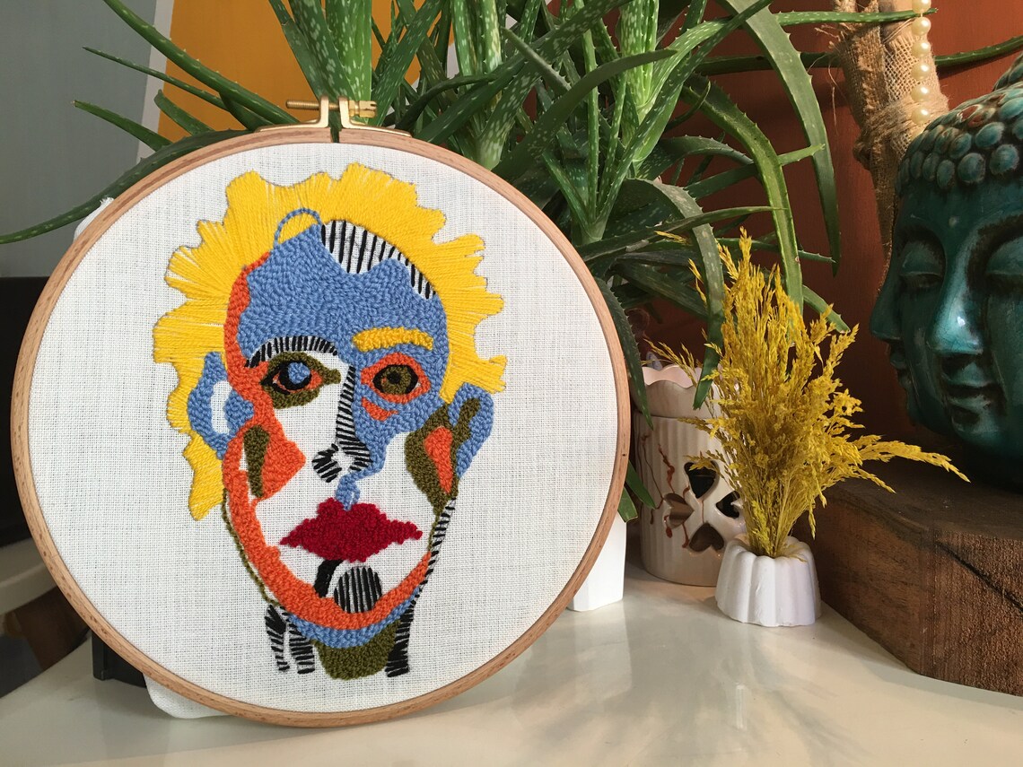 Psychedelic Colourful Portrait Tufted Rug Wall Decor - Etsy