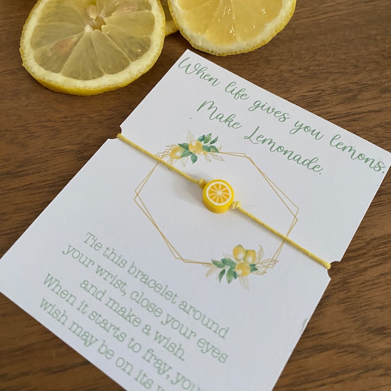 Lemon Wish Bracelet / Thinking of You / Good Luck / You've Got This - Etsy