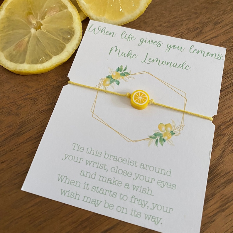 Lemon Wish Bracelet / Thinking of You / Good Luck / You've Got This - Etsy