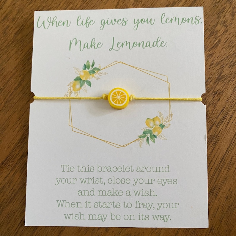 Lemon Wish Bracelet / Thinking of You / Good Luck / You've Got This - Etsy
