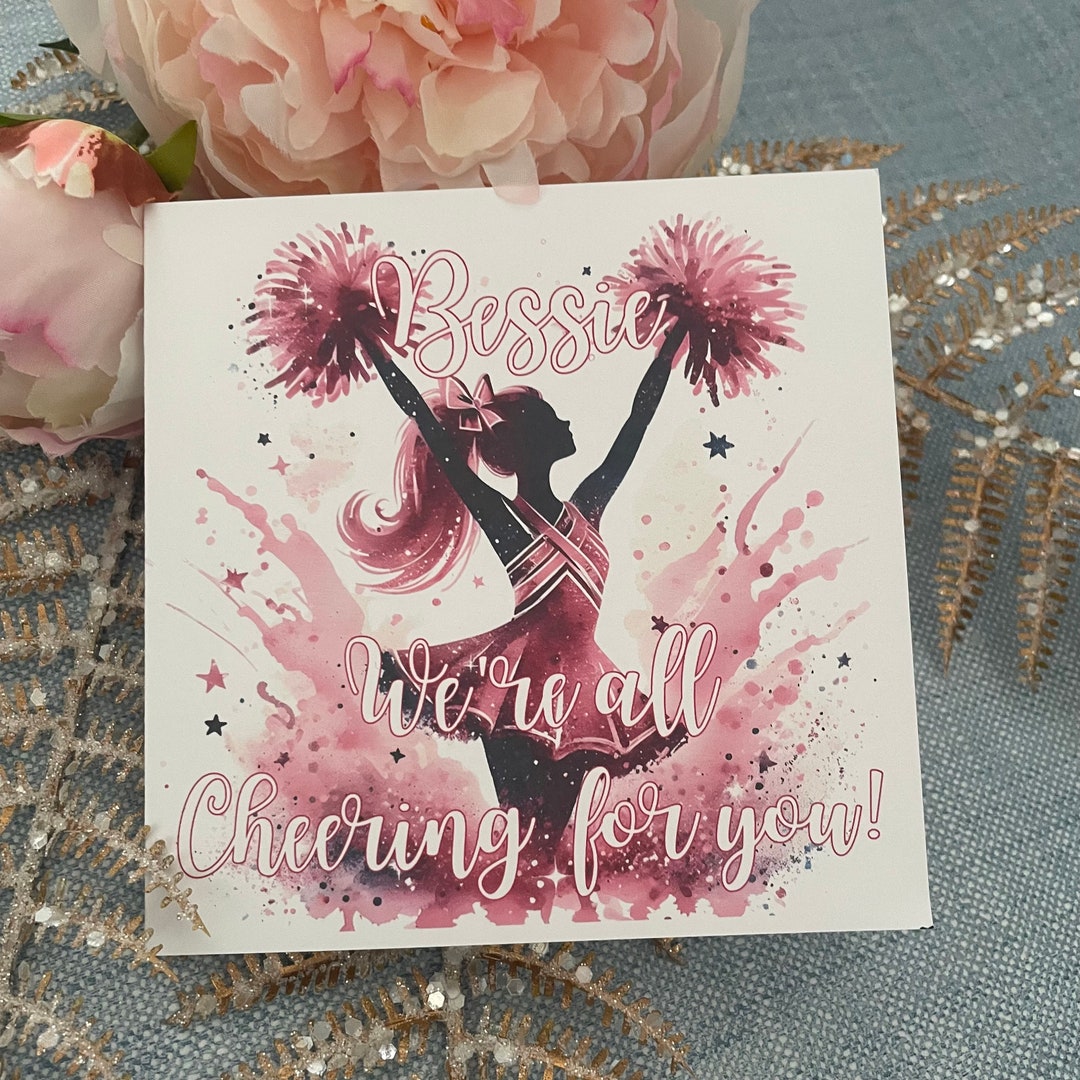 Personalised We're All Cheering for You Card / Good Luck Card ...
