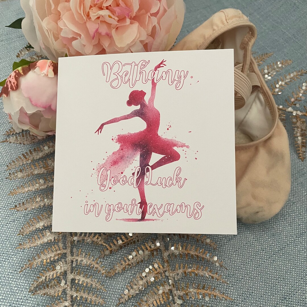 Good Luck in Your Exams Personalised Ballet Dance Greeting Cards. - Etsy