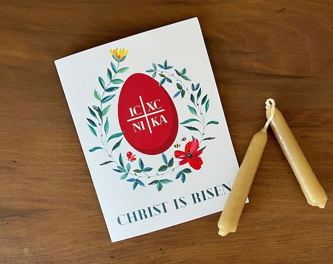 Eastern Orthodox Pascha Greeting Card Christ is Risen Red - Etsy