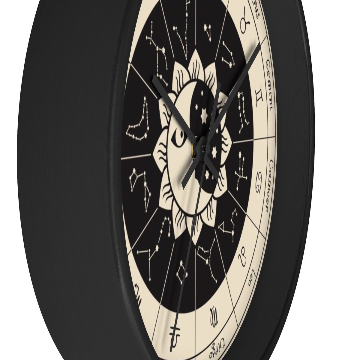 Black & Tan Astrology Clock, Zodiac Clock, Zodiac Gifts, Clock Wall ...
