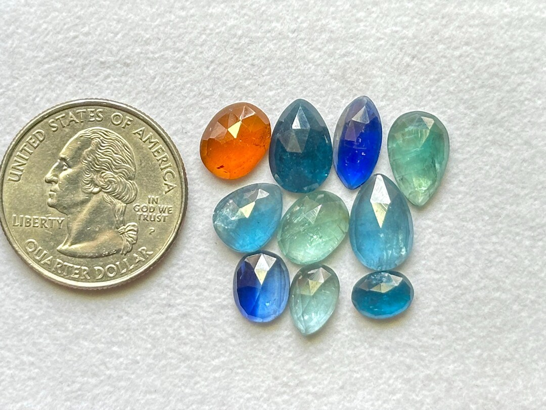 10 Piece, Assorted Kyanite Rose Cut Lot, Multi Kyanite Calibrated ...