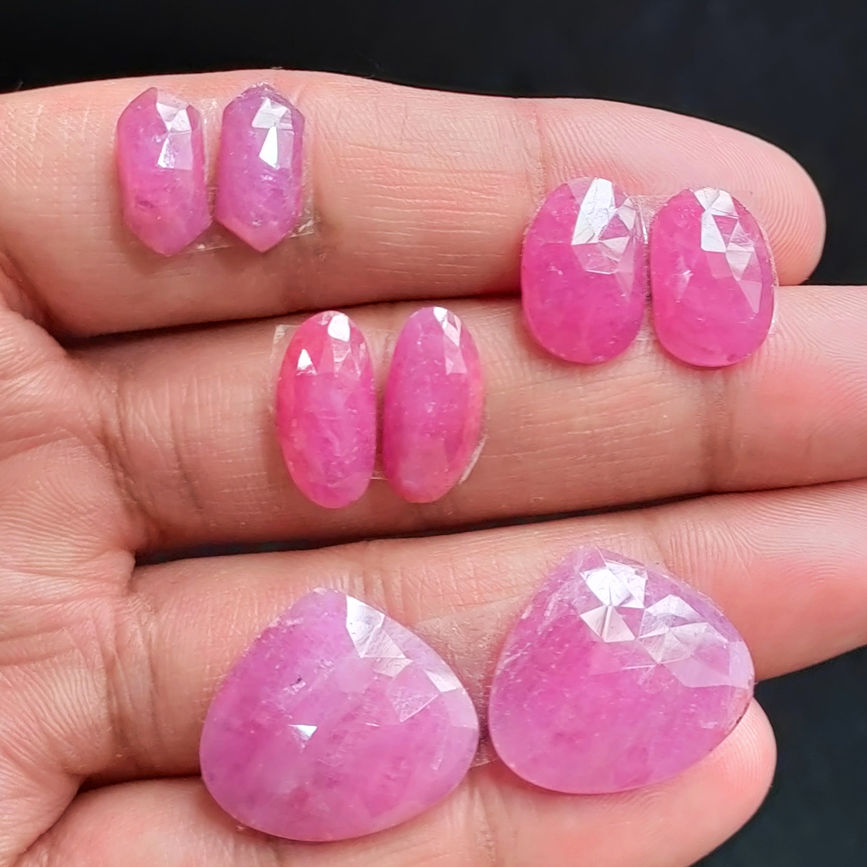 Natürliche Rubin Rose Cut Paar Natürlicher Rubin Edelstein | Etsy