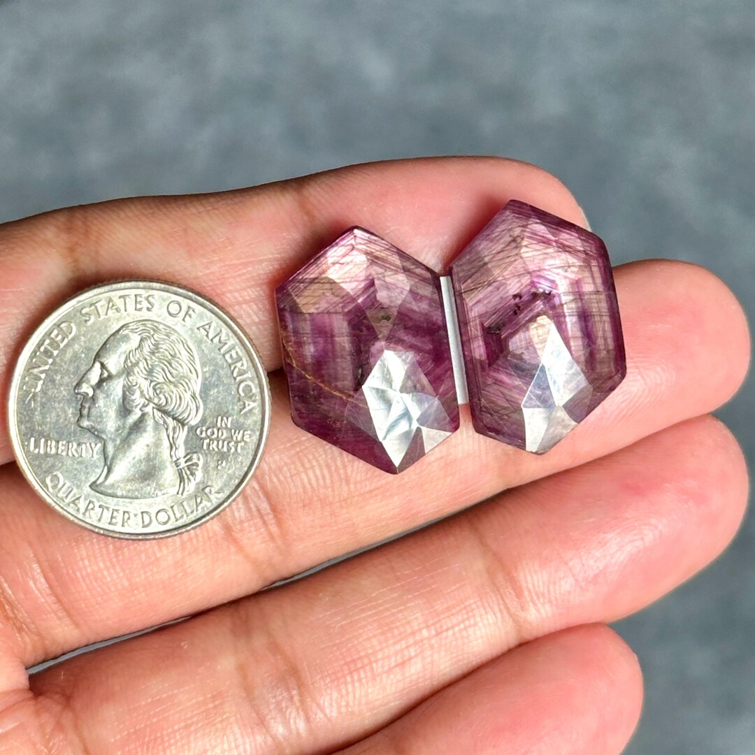 24x16x5mm, Star Ruby Rose Cut Cabochon, Natural Star Ruby Gemstone ...