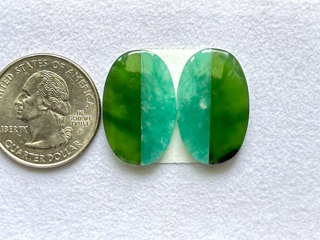 24x15x4mm, Intarsia Serpentine and Amazonite Match Pair, Multi Stone ...