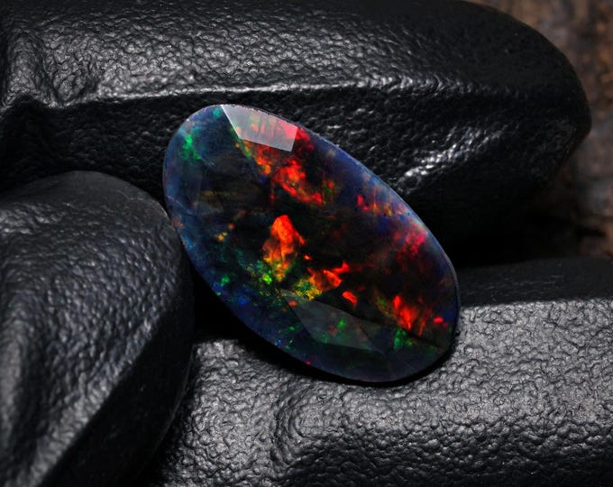 17x10x2mm, Ethiopian Opal Rose Cut Slice, Lightning Ridge Opal Gemstone ...