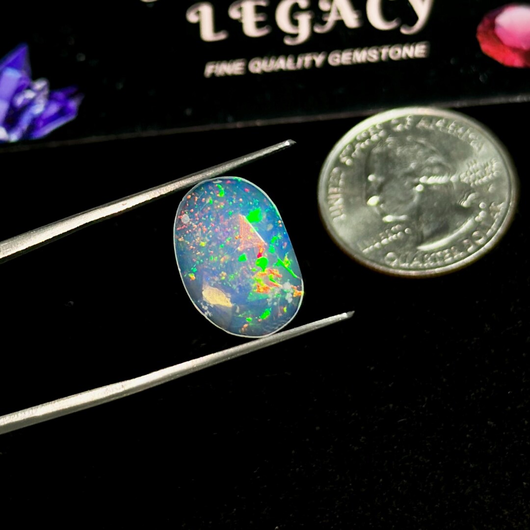 17x11x3mm, Pin Fire Opal Rosecut Gemstone, Ethiopian Opal Gemstone for Jewelry, Loose Fire Opal ...
