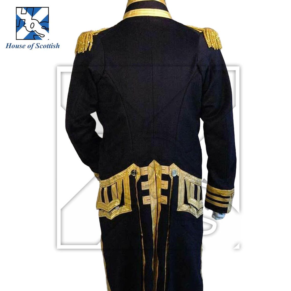 Men’s Napoleonic Officer Uniform Coat – Regency Naval Military Jacket ...