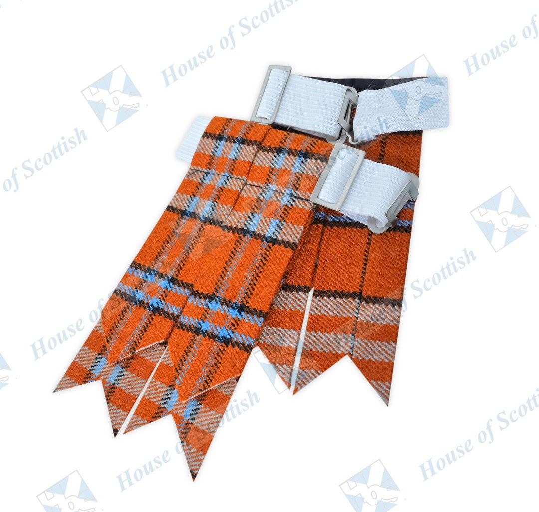 Scottish Kilt Hose Socks Flashes Made of TENNESSEE VOLUNTEER TARTAN / Acrylic Wool Tartan ...
