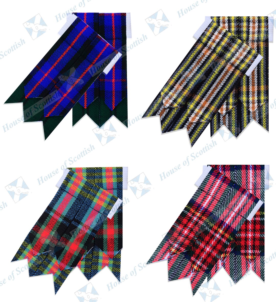 Scottish Kilt Hose Socks Flashes in Different Tartans / Acrylic Wool Tartan Flashers by House of ...