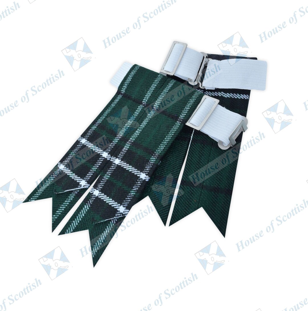 Scottish Kilt Hose Socks Flashes Made of Maclean Hunting Tartan / Acrylic Wool Tartan Flashers ...