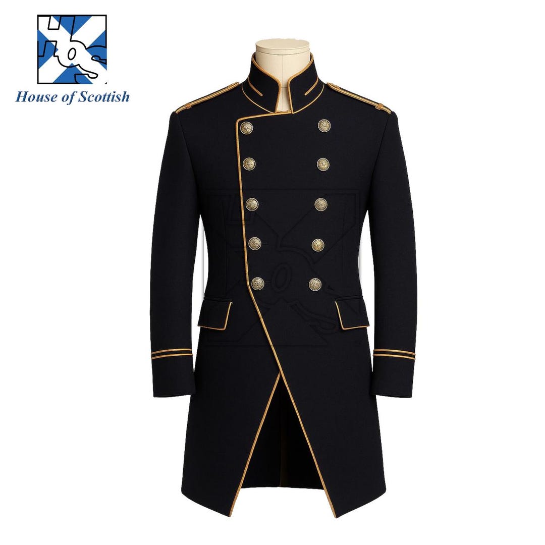 Men’s Military Officer Tailcoat Jacket – Regency Style Formal Parade ...