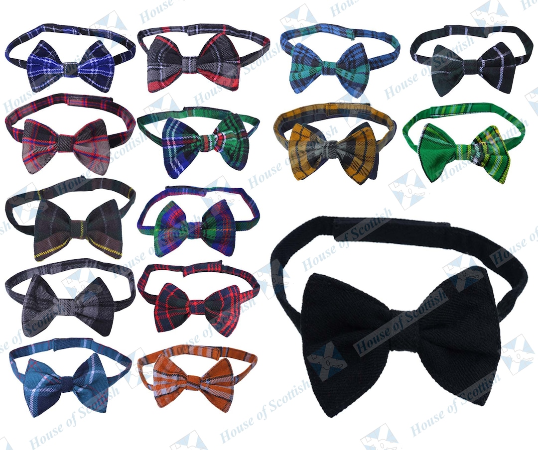 Men's Scottish Tartan Pre-tied Bow Ties / Acrylic Wool Tartan Bow Tie ...