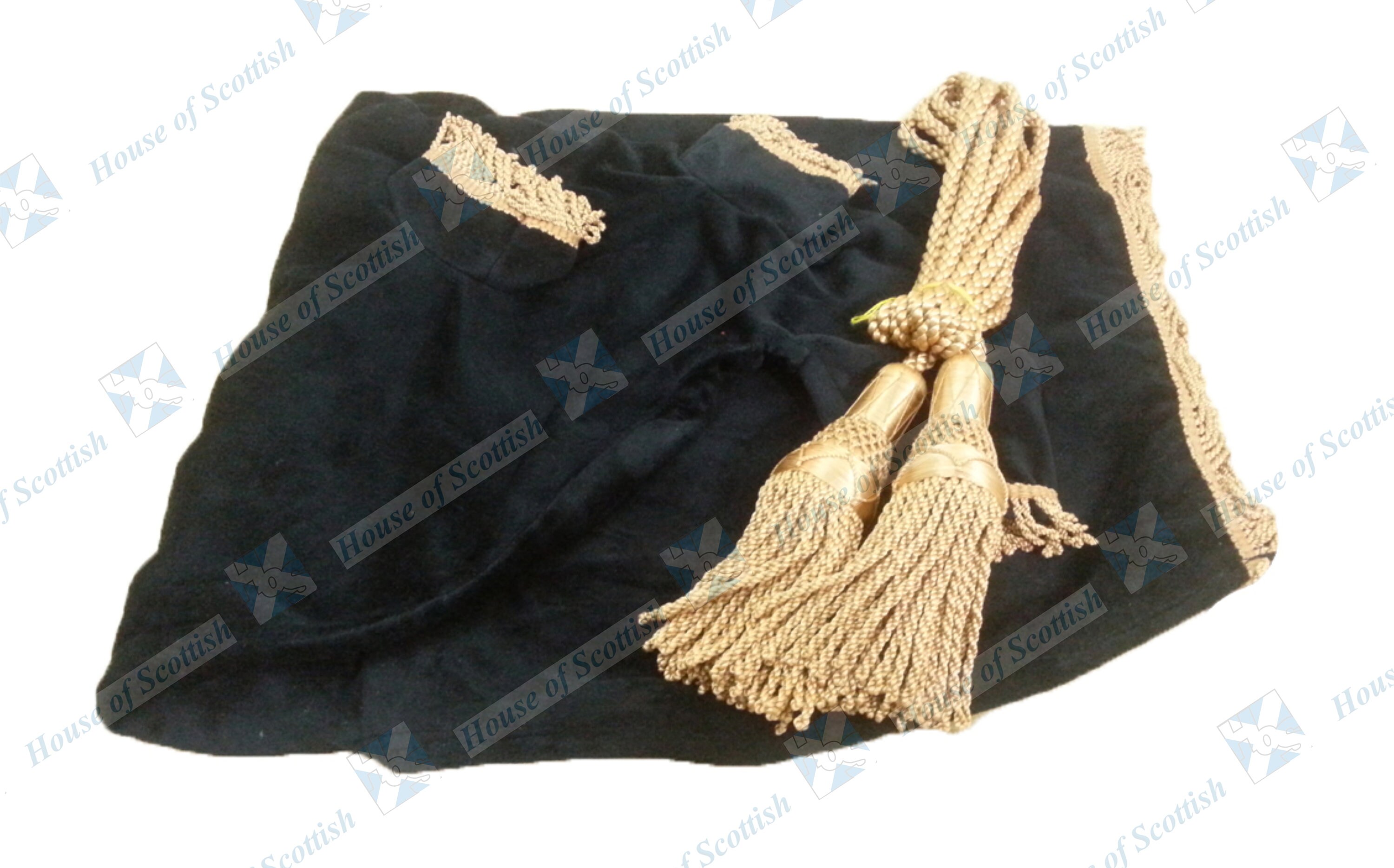 Scottish Great Highland BAGPIPE BAG COVER of Black Velvet With Colour ...
