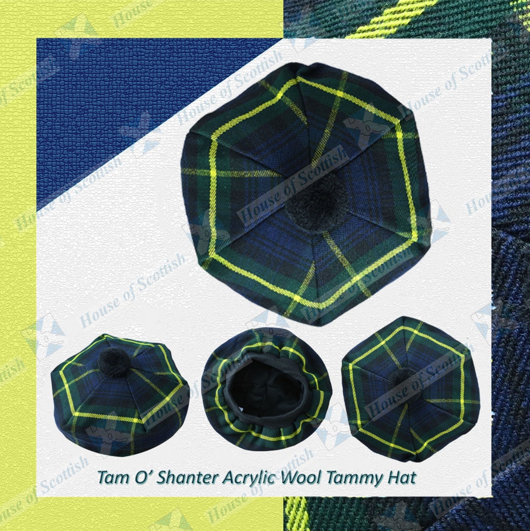 Scottish Gordon Tartan Tam O' Shanter Hat Tartan Tammy - Etsy