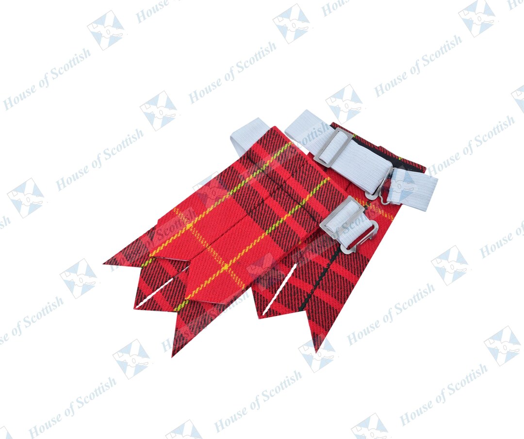 Scottish Kilt Hose Socks Flashes Cameron Clan Modern Tartan / Acrylic Wool Tartan Flashers by ...