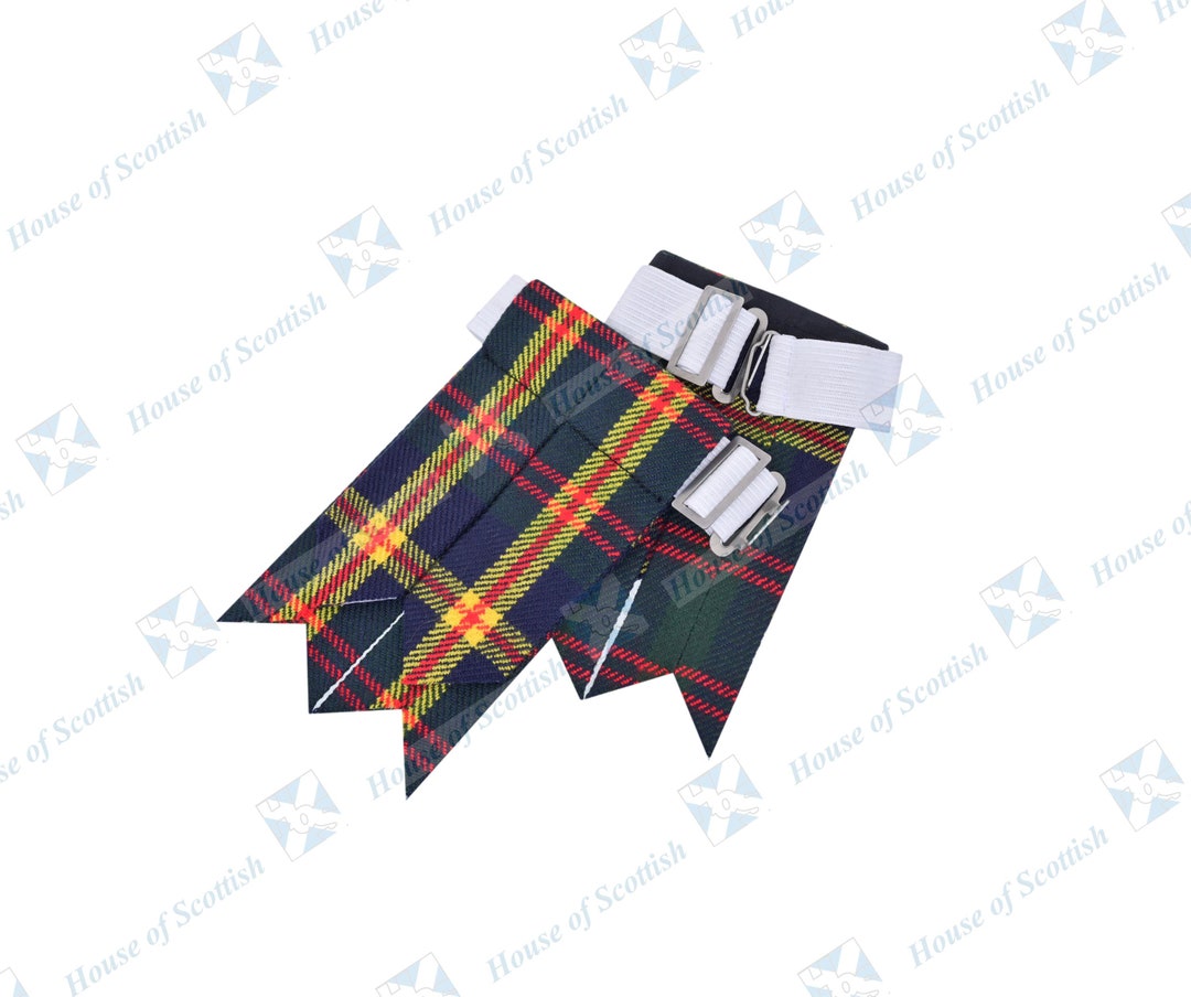 Scottish Kilt Hose Socks Flashes Leatherneck US Marine Corps Tartan / Acrylic Wool Tartan ...
