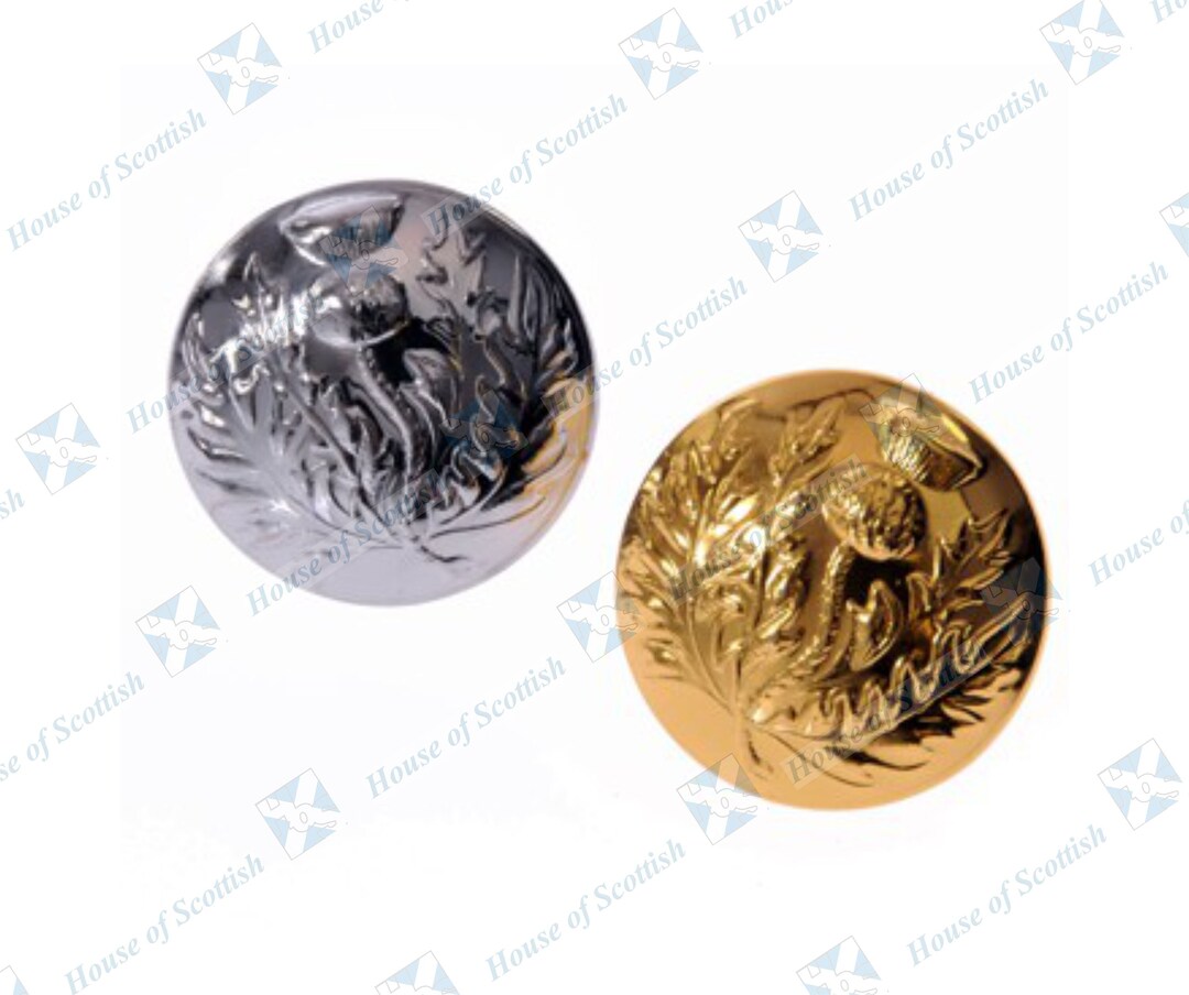 Scottish Thistle Flower Uniform Jacket Buttons | Thistle Round Button ...