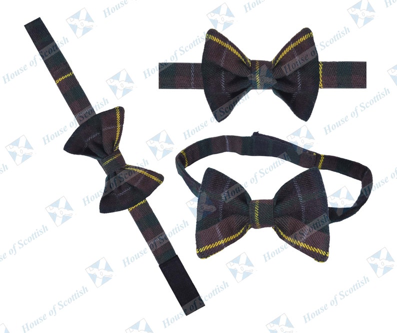 Men's Scottish Tartan Pre-tied Bow Ties / Acrylic Wool Tartan Bow Tie ...