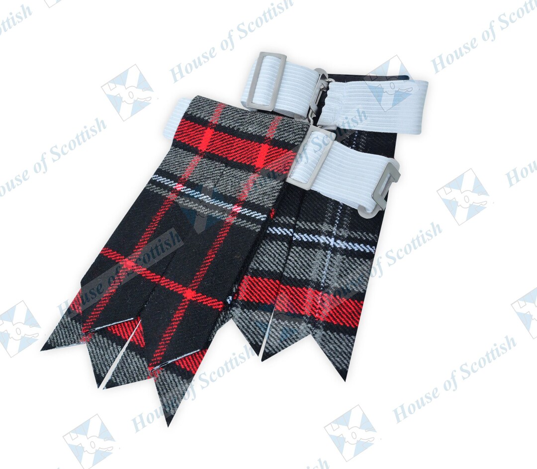 Scottish Kilt Hose Socks Flashes Made of SPIRIT of THE HIGHLANDER Tartan / Acrylic Wool Tartan ...