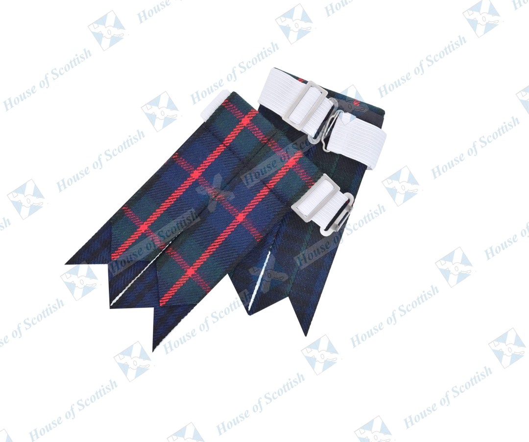 Scottish Kilt Hose Socks Flashes Maclaren Modern Tartan / Acrylic Wool Tartan Flashers by House ...