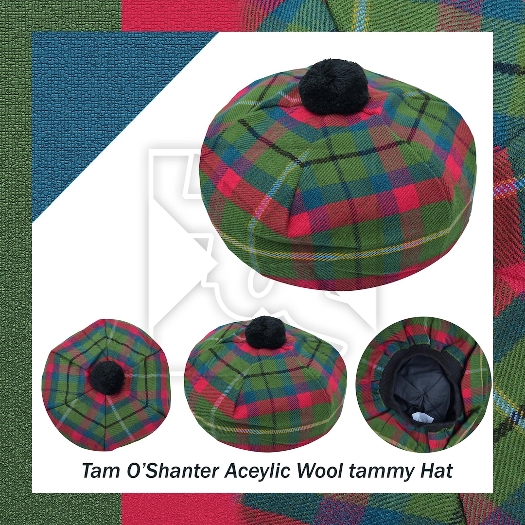 County Mayo Tartan Tam O' Shanter Hat Tartan Tammy Bonnet Beret ...