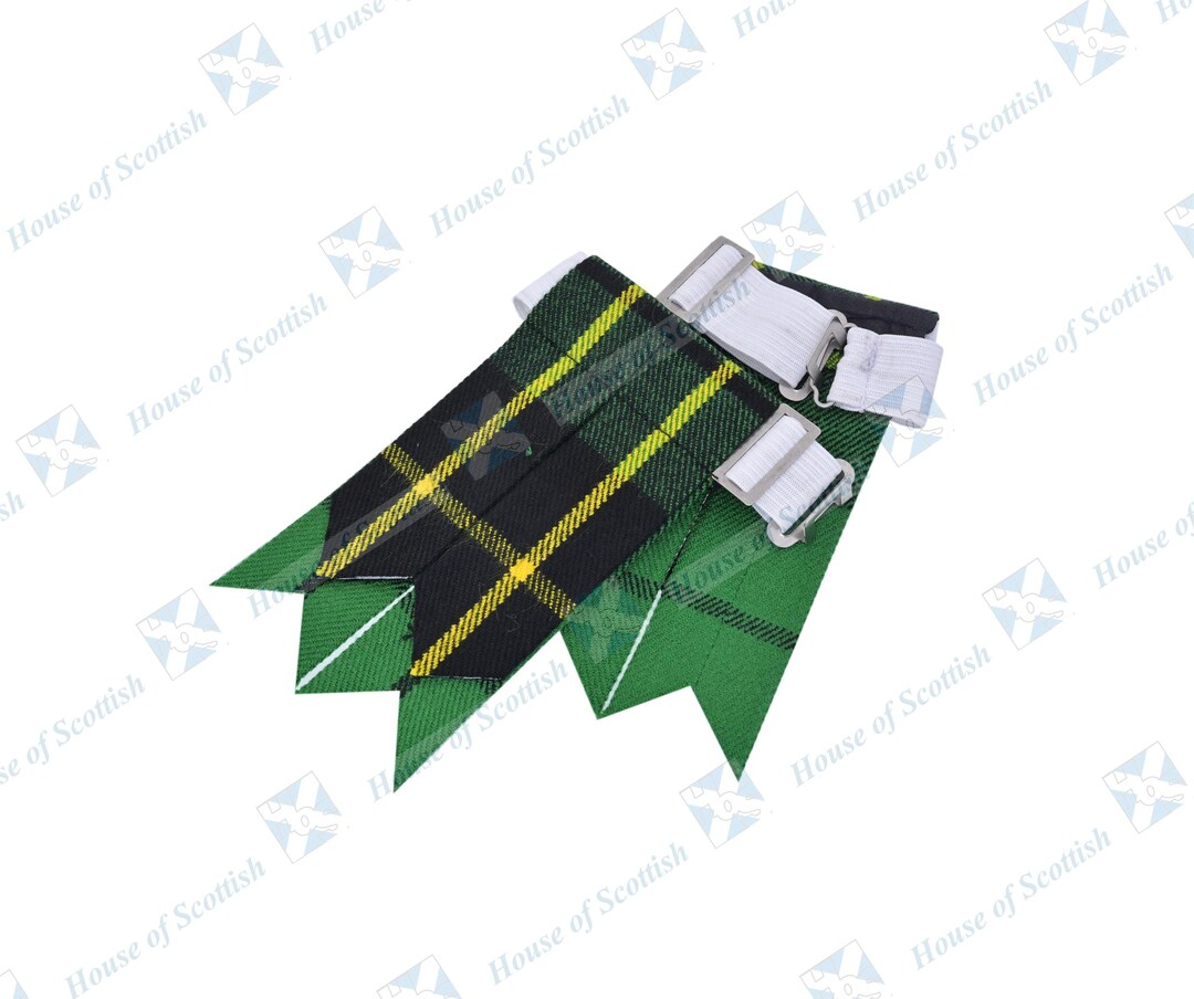 Scottish Kilt Hose Socks Flashes Wallace Hunting Tartan / Acrylic Wool Tartan Flashers by House ...