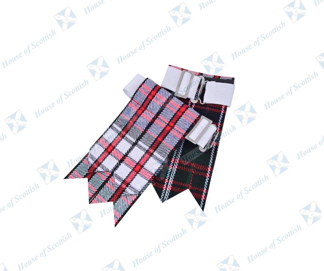 Scottish Kilt Hose Socks Flashes Macdonald Dress Tartan / Acrylic Wool Tartan Flashers by House ...