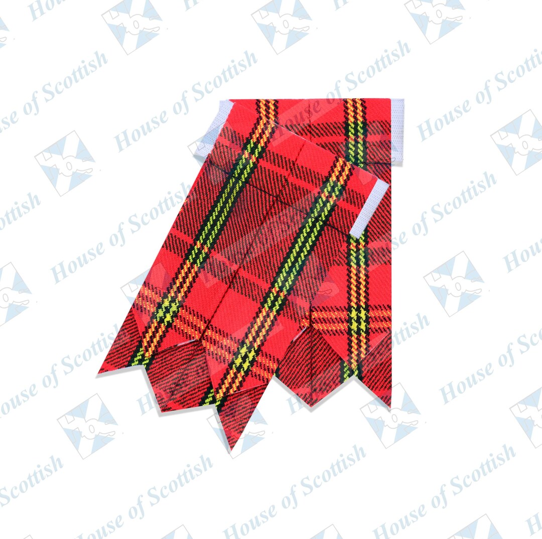 Scottish Kilt Hose Socks Flashes Made of ULSTER RED IRISH Tartan / Acrylic Wool Tartan Flashers ...