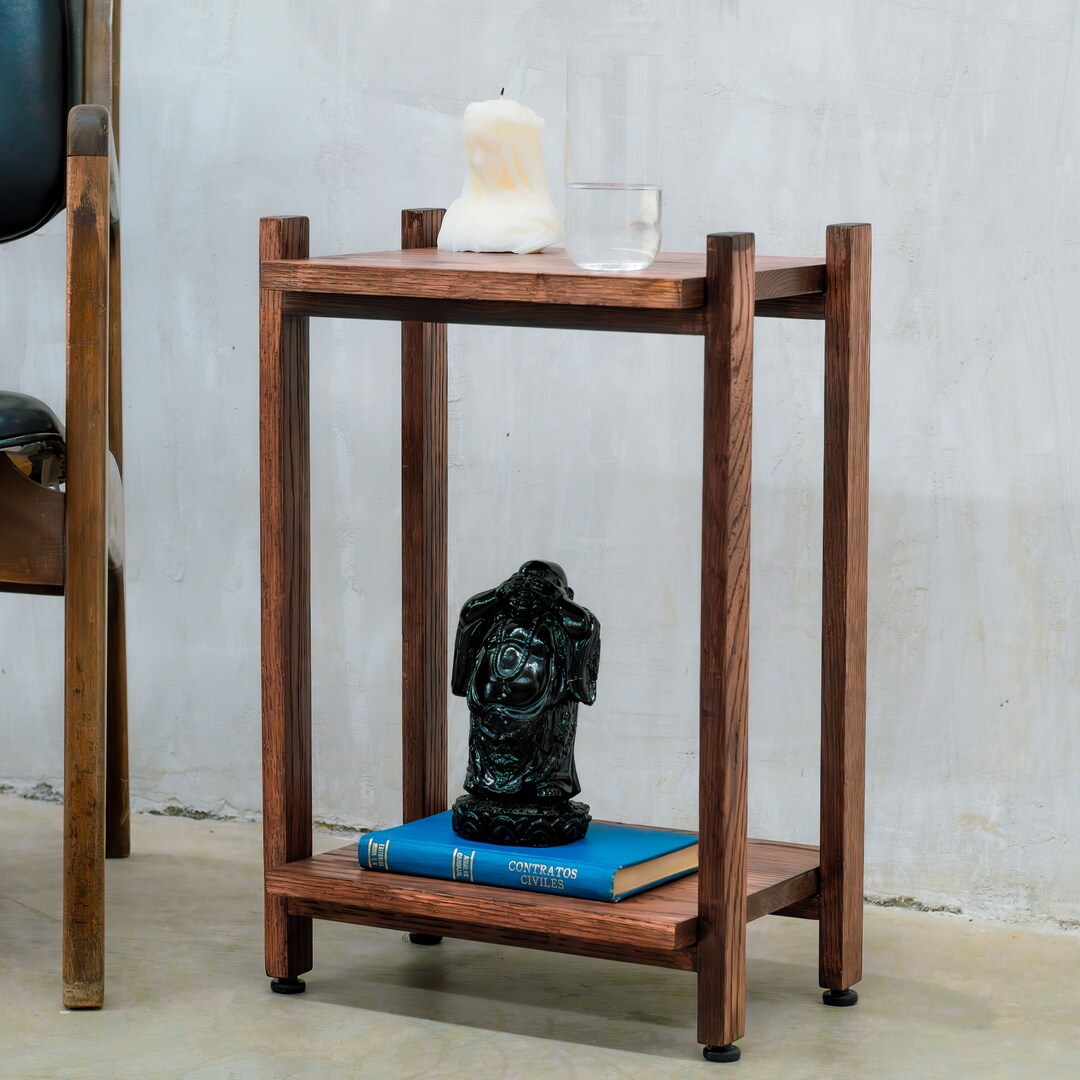 Japanese Inspired Oak Wood Side Table or Nightstand, the Fushimi ...
